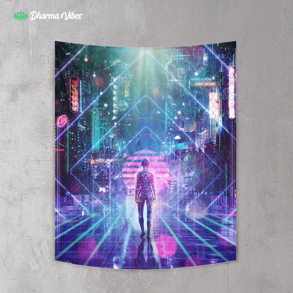 Neon Zone by Cameron Gray Visionary Tapestry – Dharma Vibes